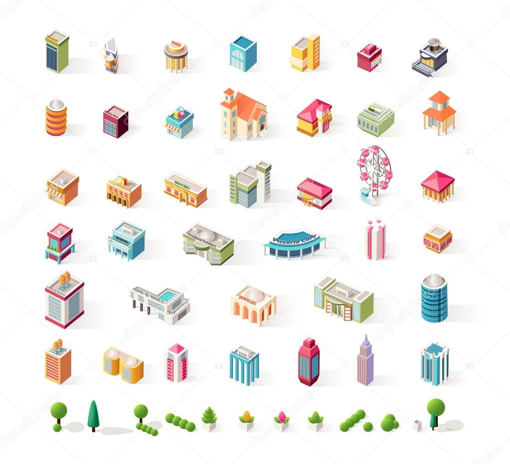 Big set vector isometrics building Stock Vector Image by ... Big set vector isometrics building Stock Vector Image by ...