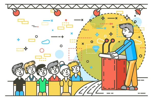 Vector orator spokesman spokesperson speaker fear of public speaking ...