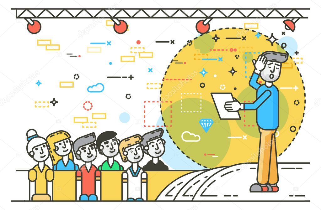 Vector orador portavoz portavoz orador miedo de hablar en público ...