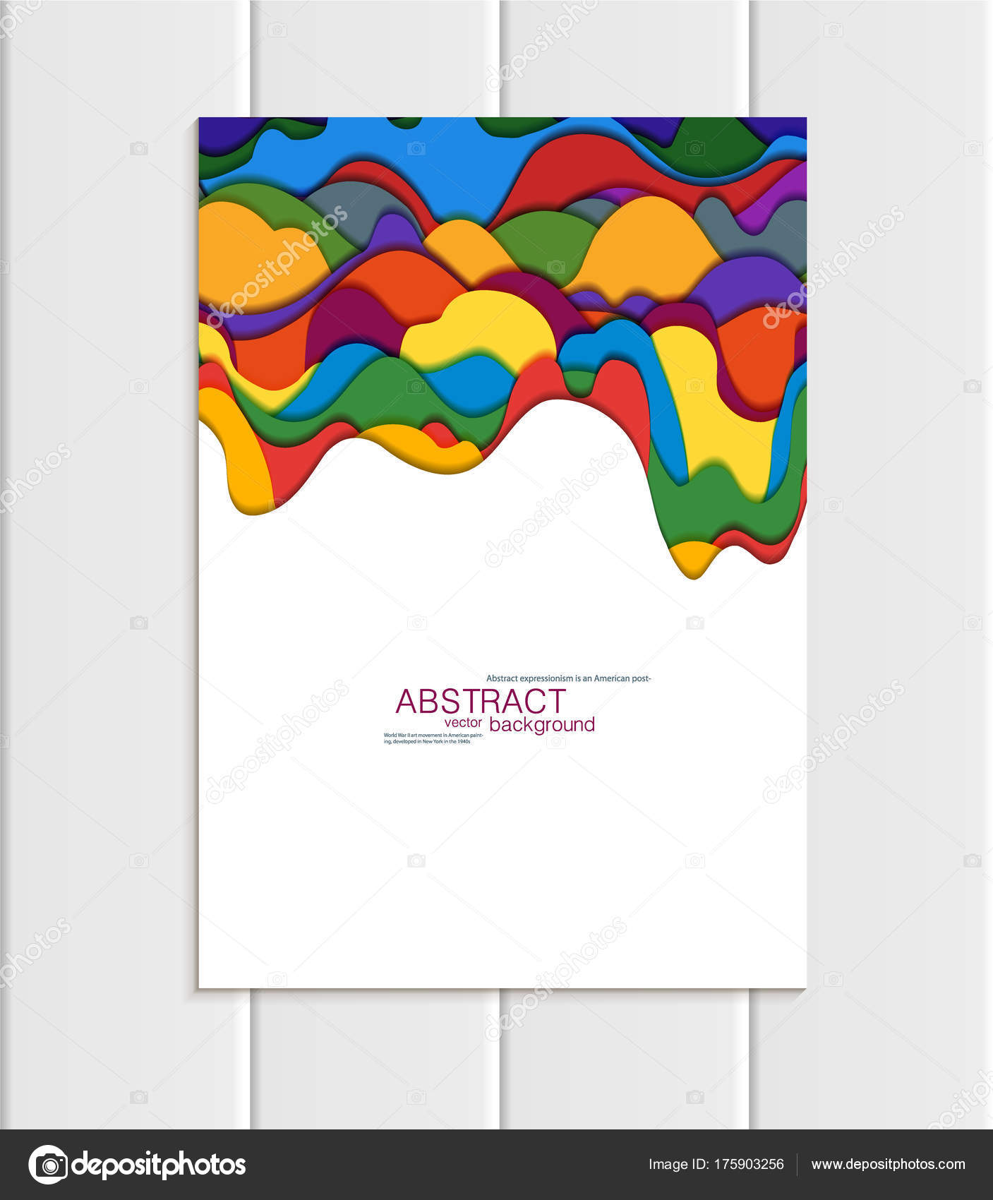 Vector brochure A5 or A4 format abstract uneven colorful shapes design ...