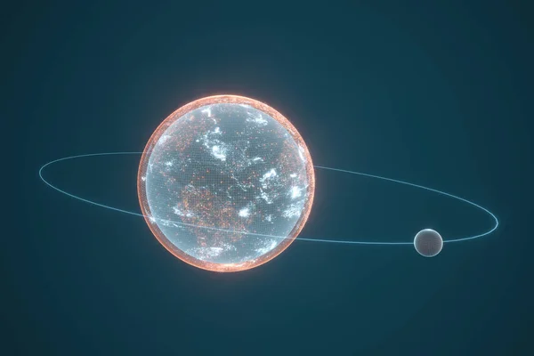 Earth and data,planets and galaxies,3d rendering. - Stock Image ...