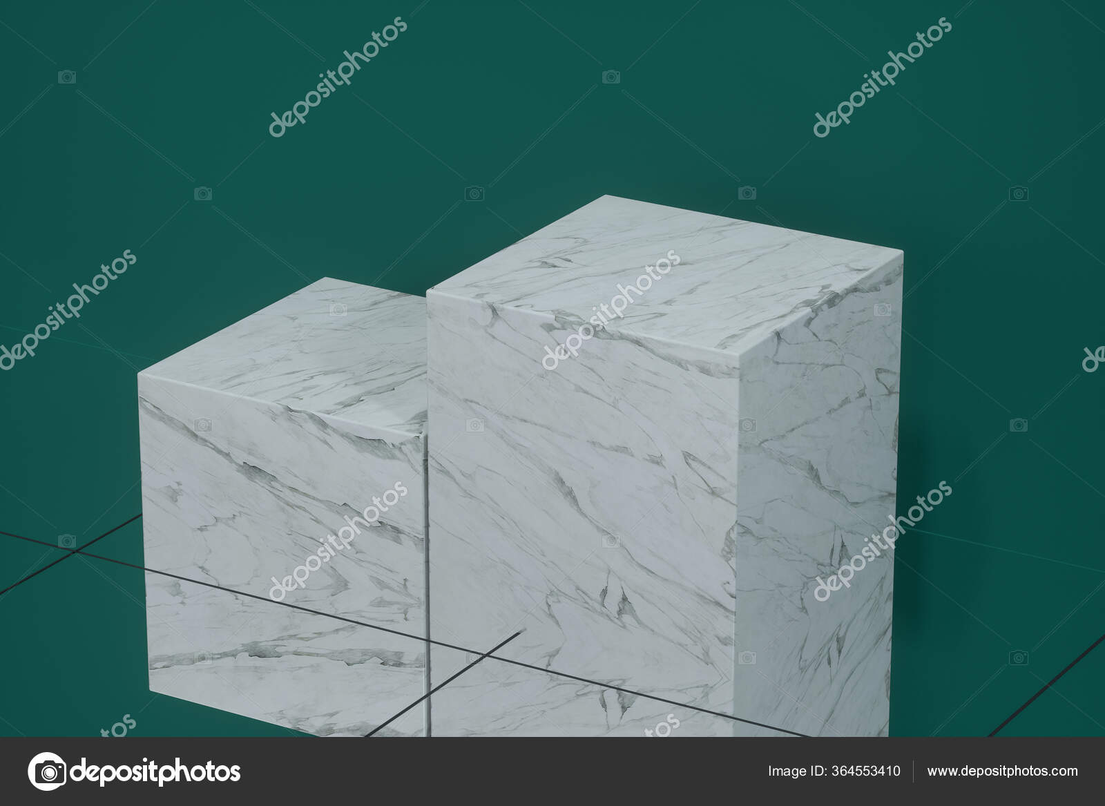 Indoor Commodity Shelves Green Background Rendering Computer Digital ...