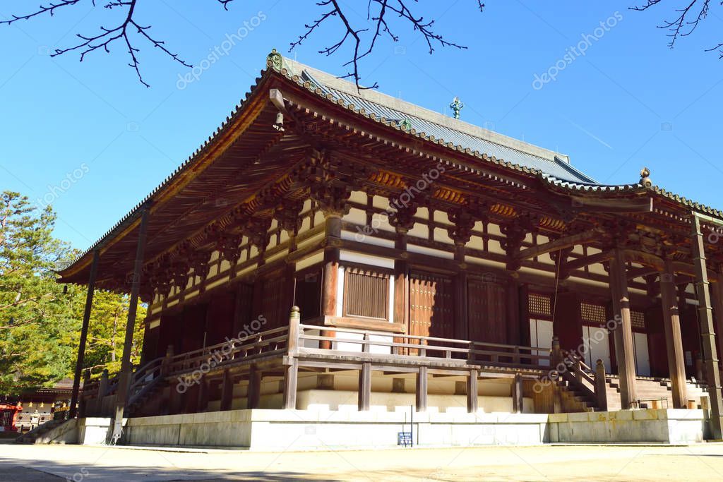 Koyasan, Japón - 20 de noviembre de 2019: Vista del Kondo Hall en el Danjo Garden Complex en ...