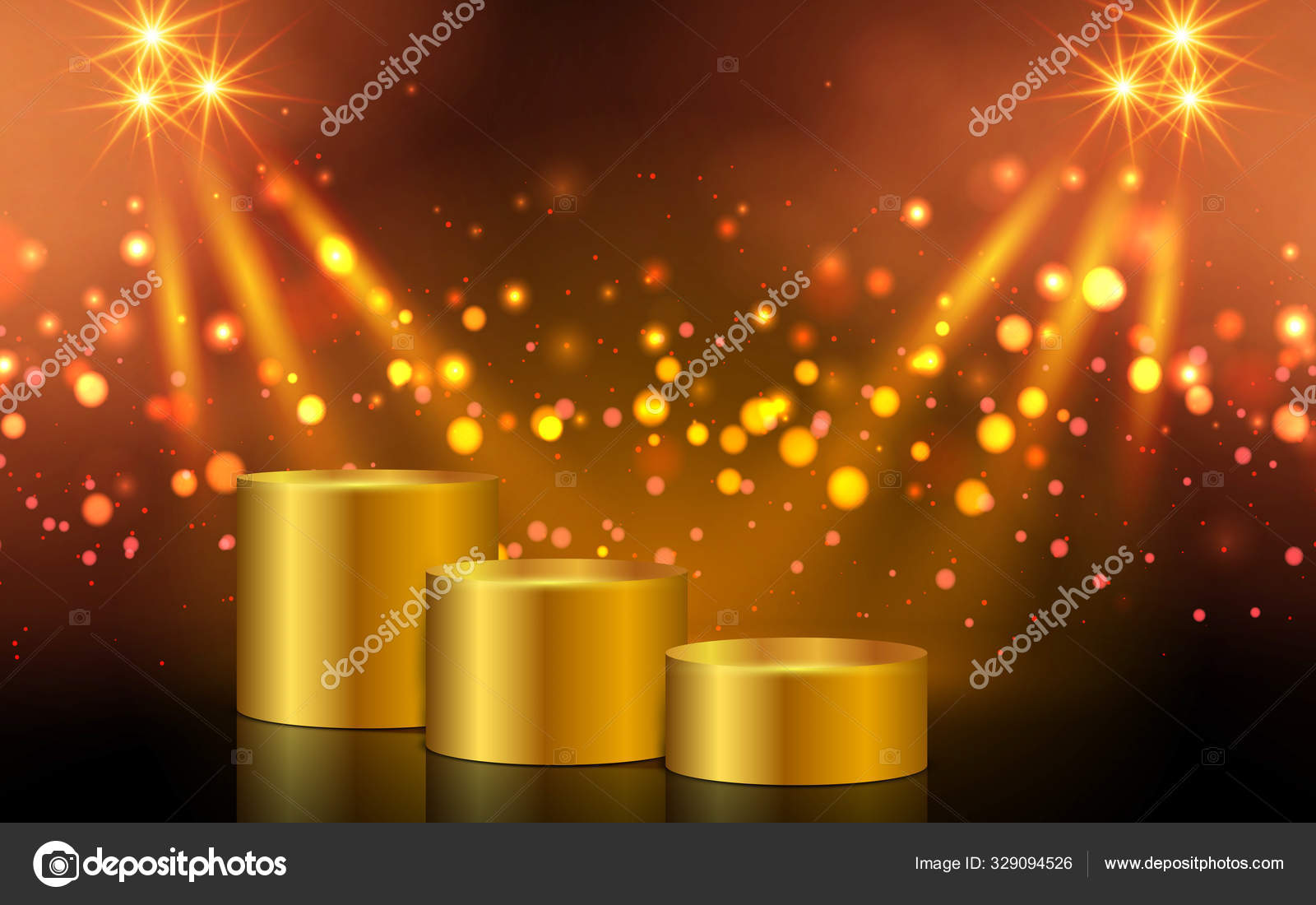 Golden Stand Spotlight Studio Room Stock Vector Image by ...