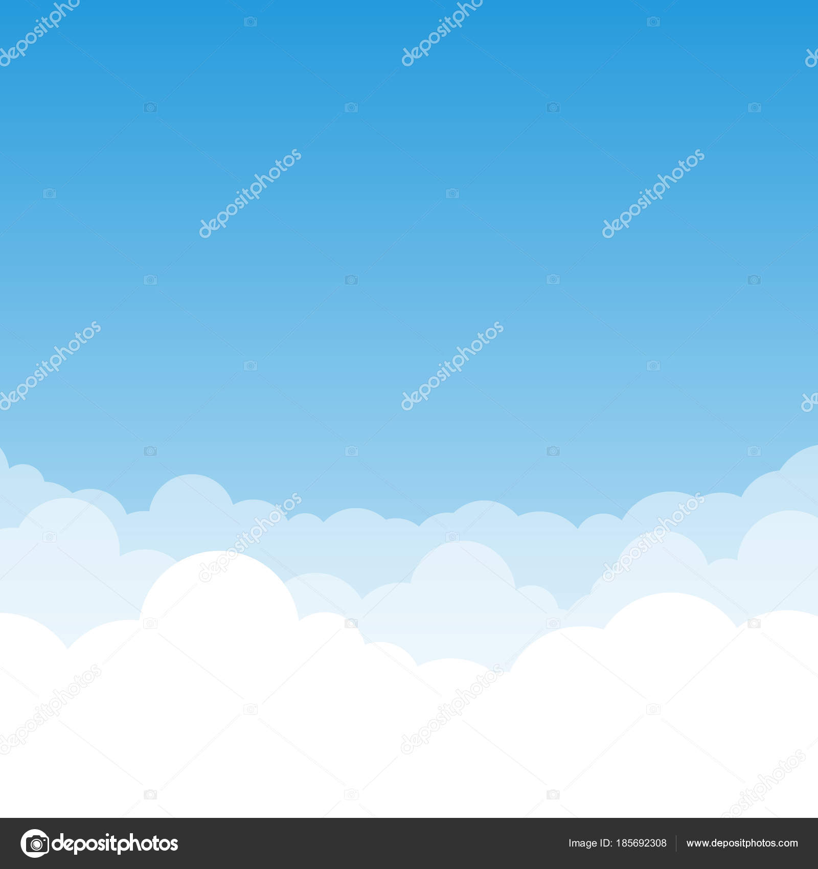 Blue Gradient Sky Clouds Vector Illustration Air Effect You Can ⬇ ...