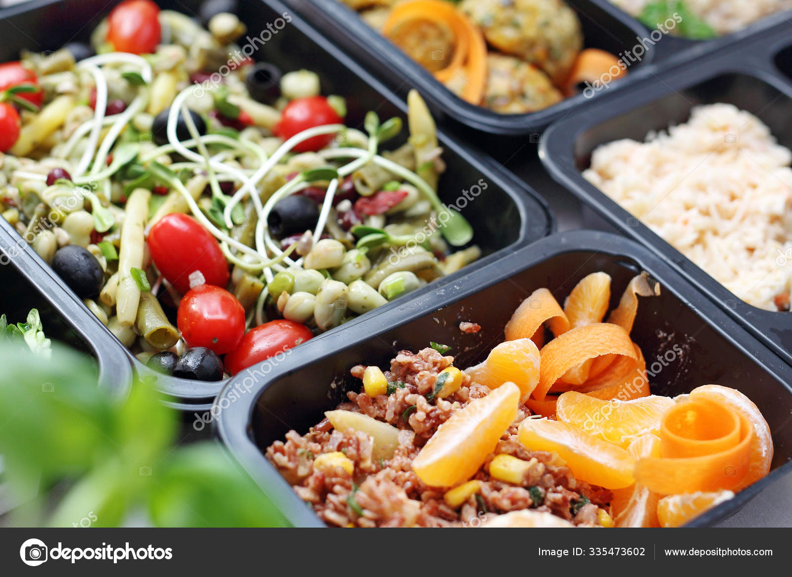 Catering Appetizing Lunch Boxes Food Delivered Your Doorstep — Stock ...