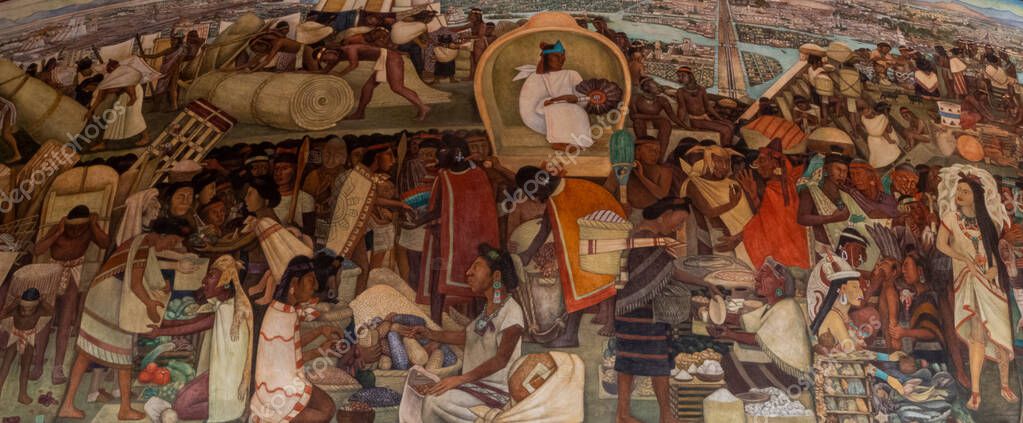 Ciudad De México México 12 De Octubre De 2019 Murales De Historia