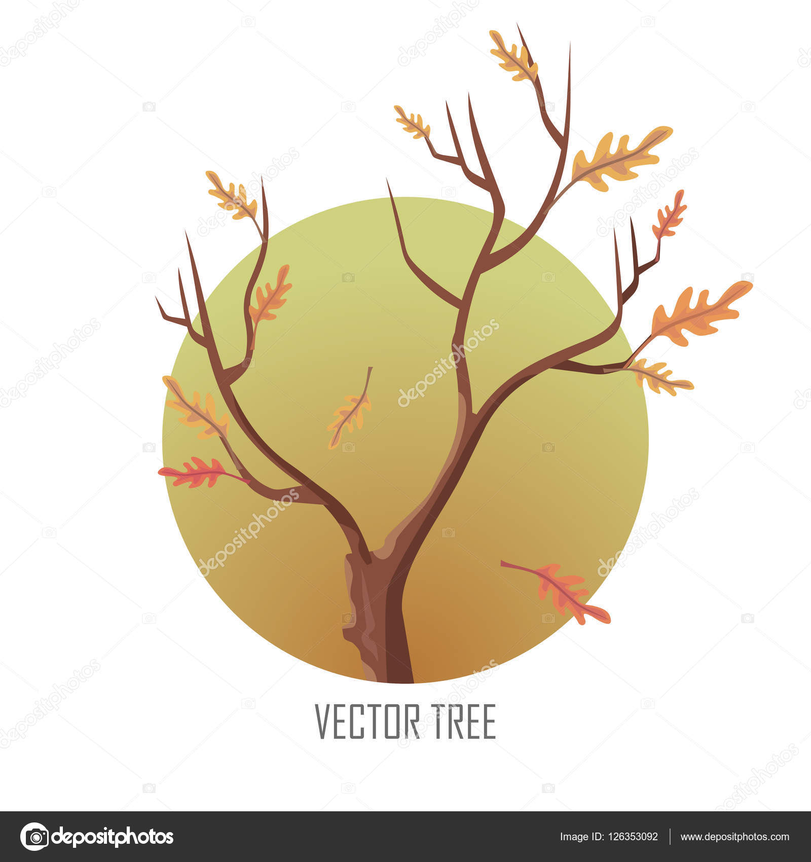 Isolated Oak Tree with Falling Leaves Stock Vector Image by ©robuart ...
