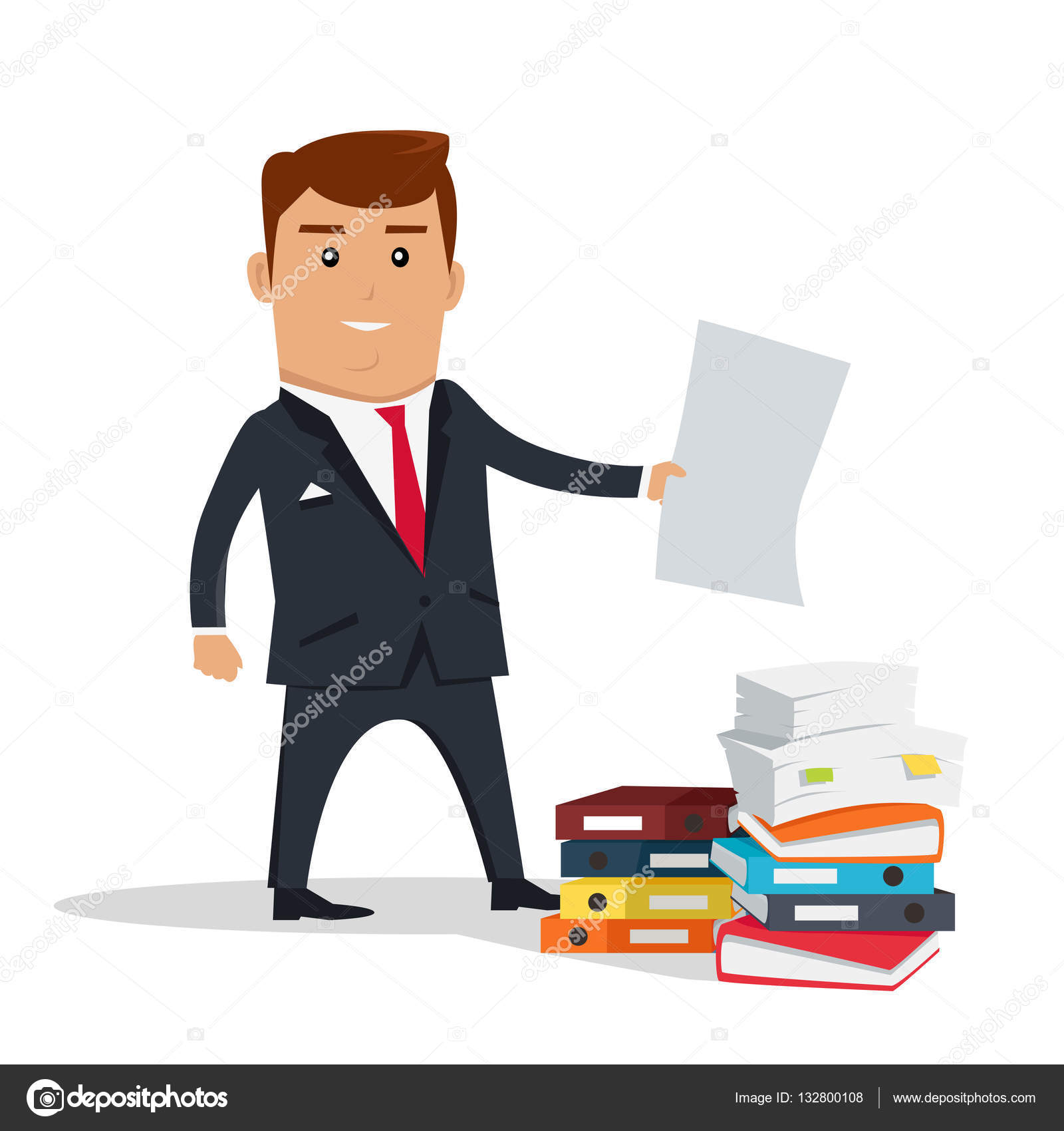 Man Character With Paper Vector Illustration. Stock Vector Image by ...