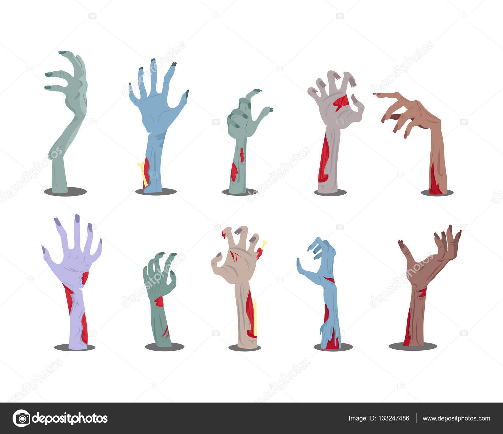 Zombie Hands Sticking out from the Ground Vector Stock Vector Image by ...