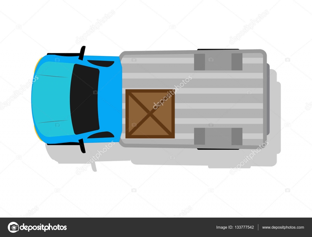 Car Van Top View Flat Design Vector Illustration — Stock Vector ...