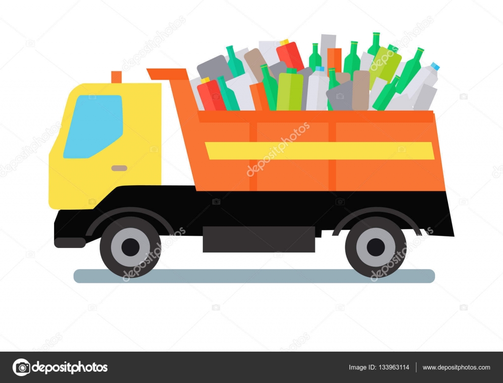 Garbage Truck with Trash — Stock Vector © robuart #133963114 Garbage Truck with Trash — Stock Vector © robuart #133963114