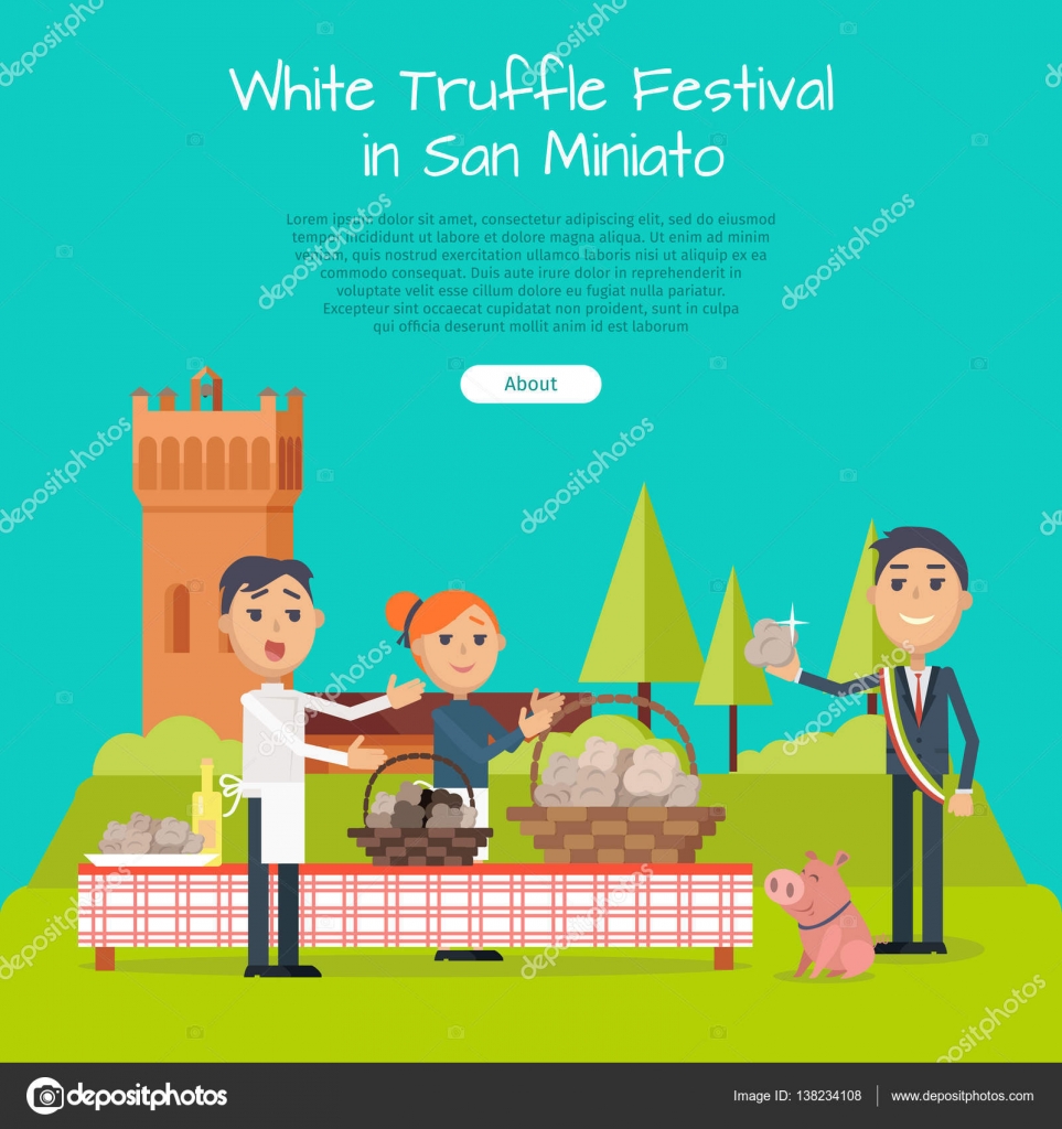Festival of Truffle Festival in San Miniato Banner Stock Vector Image ...