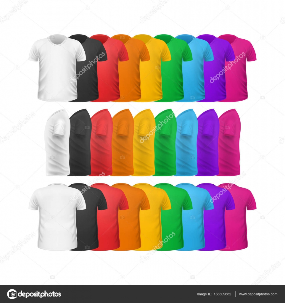 Color T-shirts Front View Vector Set Isolated Stock Vector by ©robuart ...