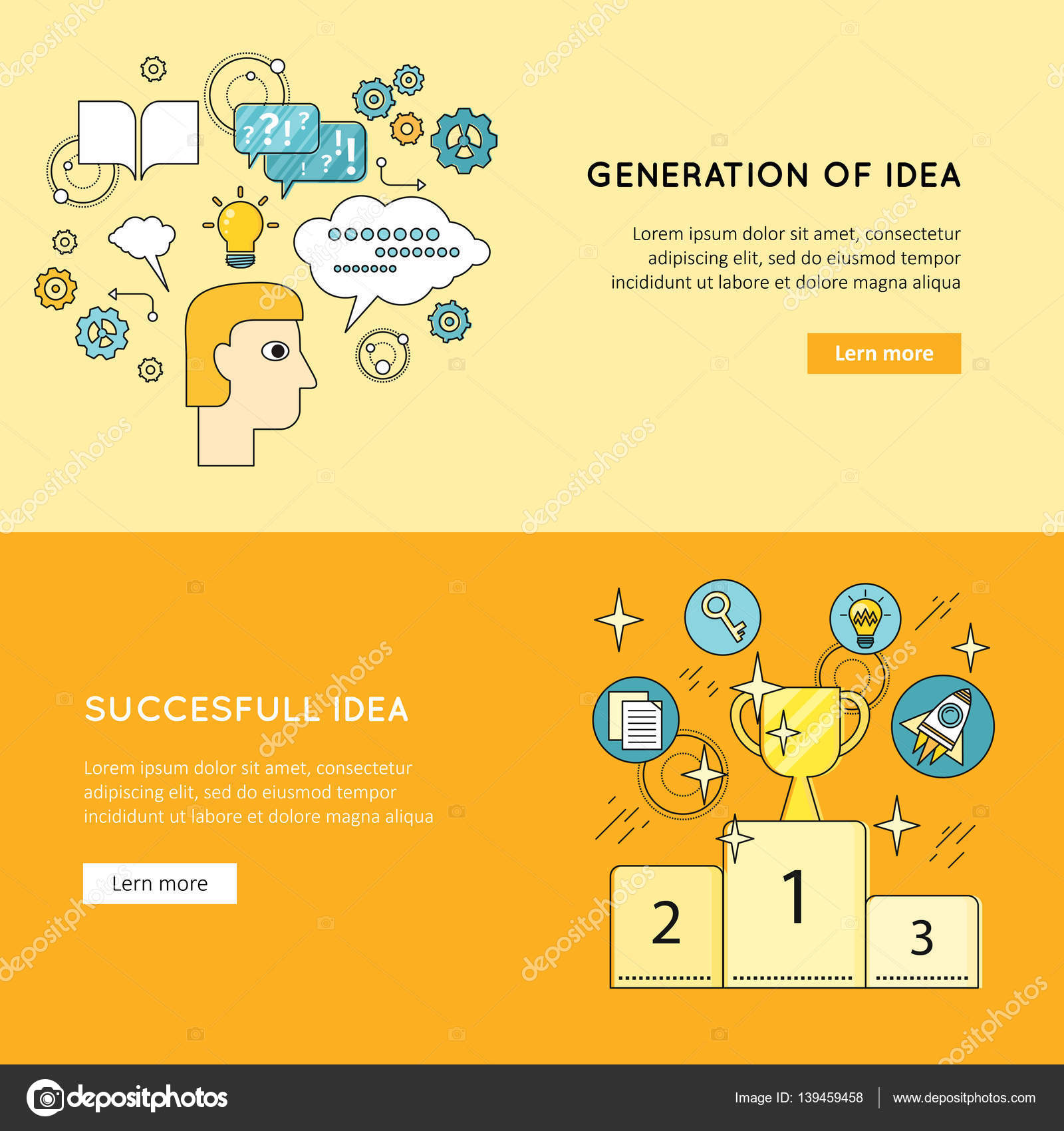 Generation Successful Idea Vector Banners. Stock Vector Image by ...