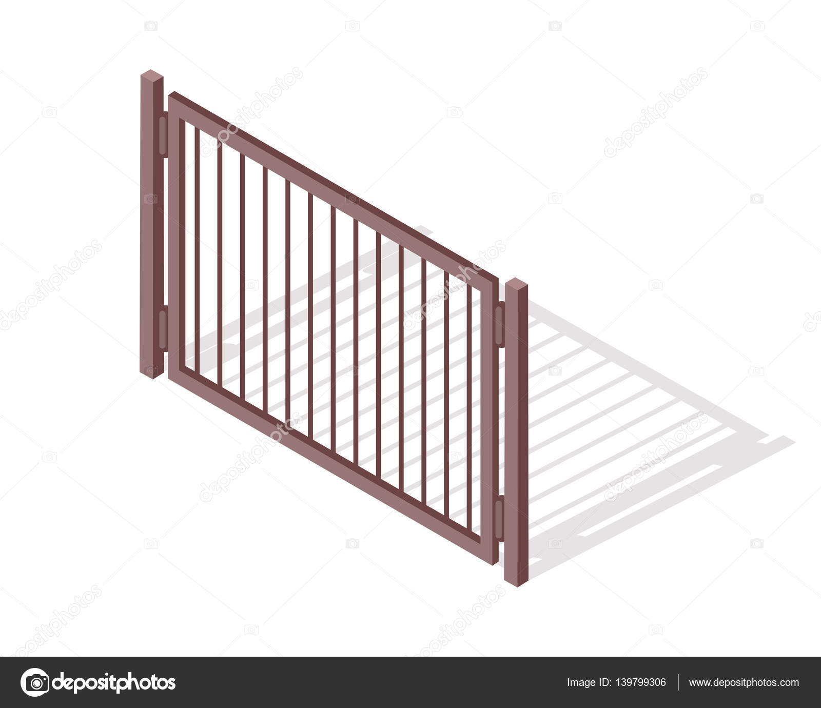 Steel Fence Section Vector In Isometric Projection Stock Vector Image ...
