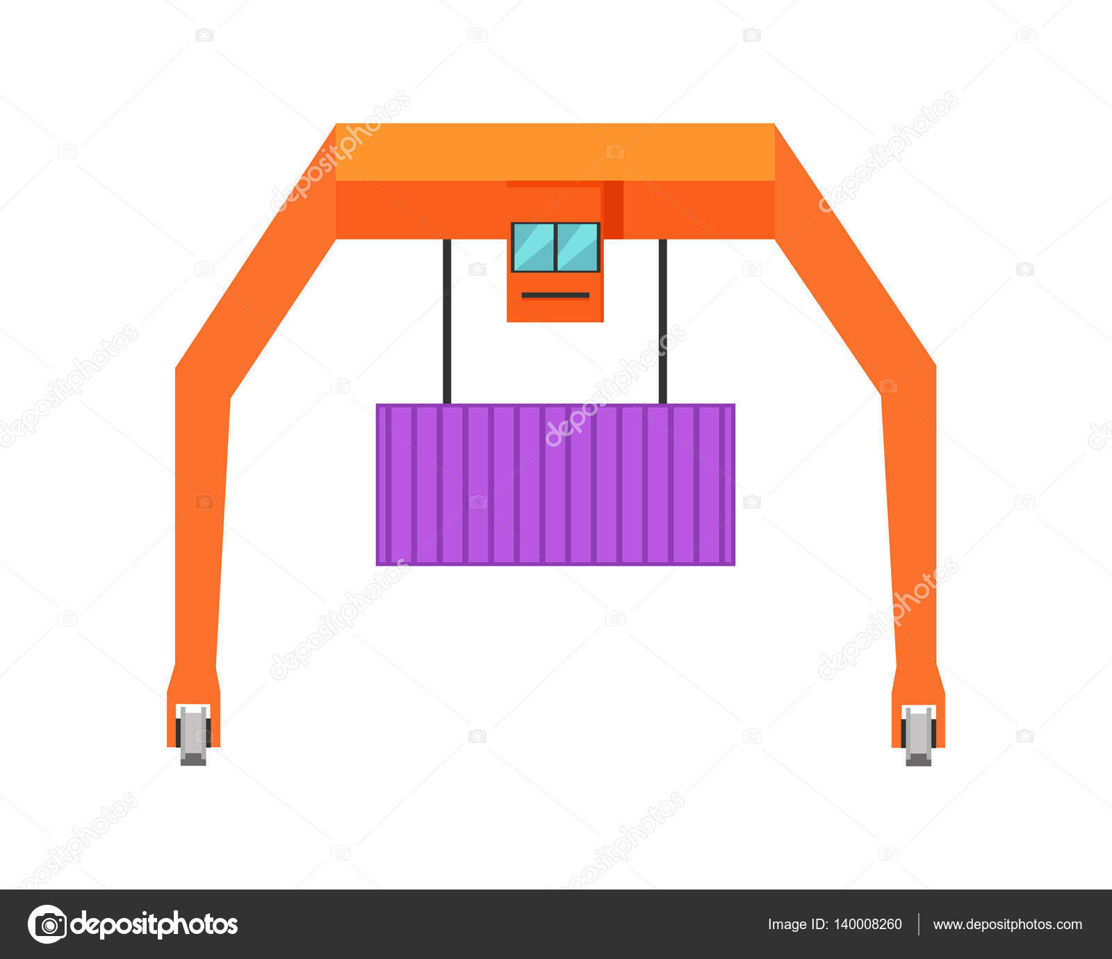 Industrial Crane Loading Container Stock Vector Image by ©robuart ...