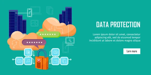 Data Protection Banner Stock Vector Image by ©robuart #132657324