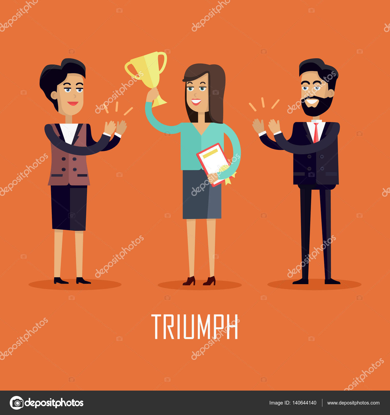 Triumph Concept Vector in Flat Design. Stock Illustration by ©robuart ...