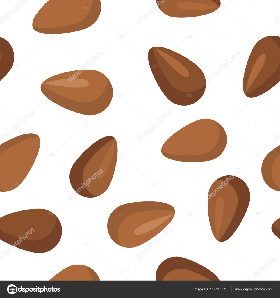 Flax Seeds Seamless Pattern Vector in Flat Design. Stock Vector by ...
