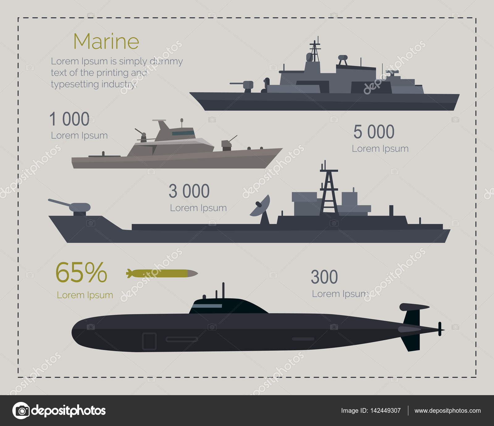 Military Navy Flat Vector Infigraphics — Stock Vector © robuart #142449307