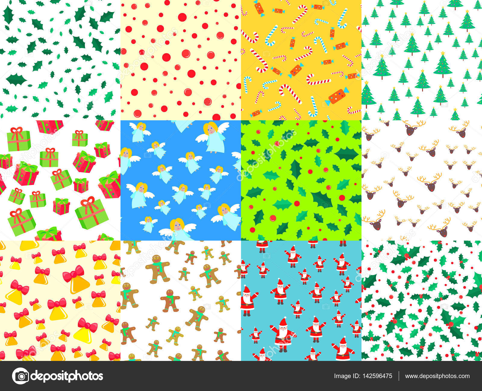 Big Set of Seamless Christmas Endless Patterns Stock Vector Image by ...