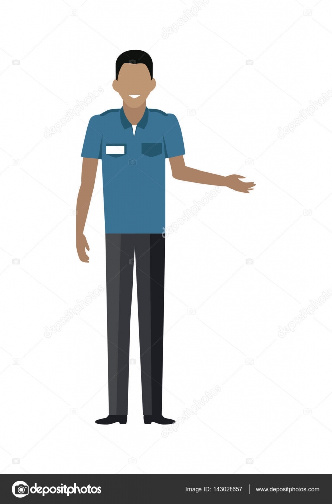 Shop Worker Man Character Vector Illustration Stock Illustration by ...