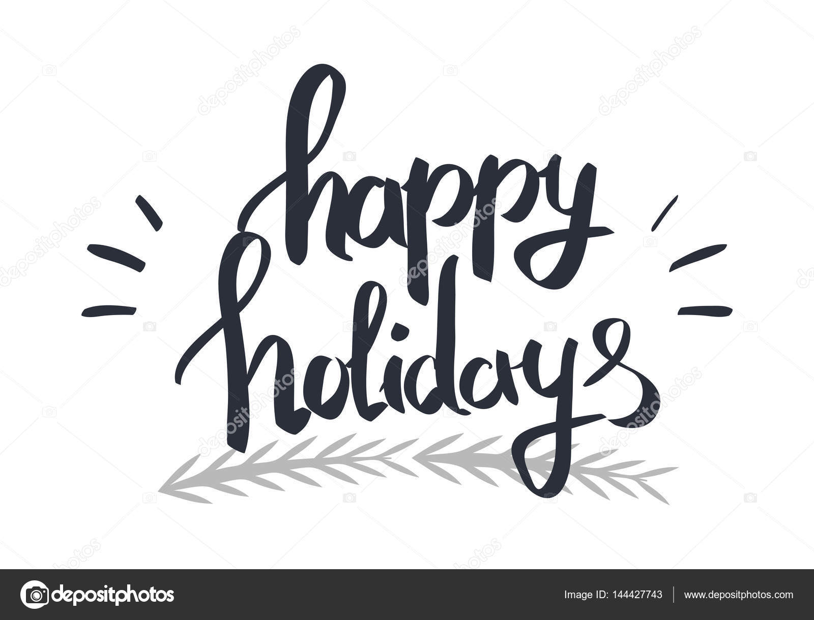 Happy Holidays Black And White Card