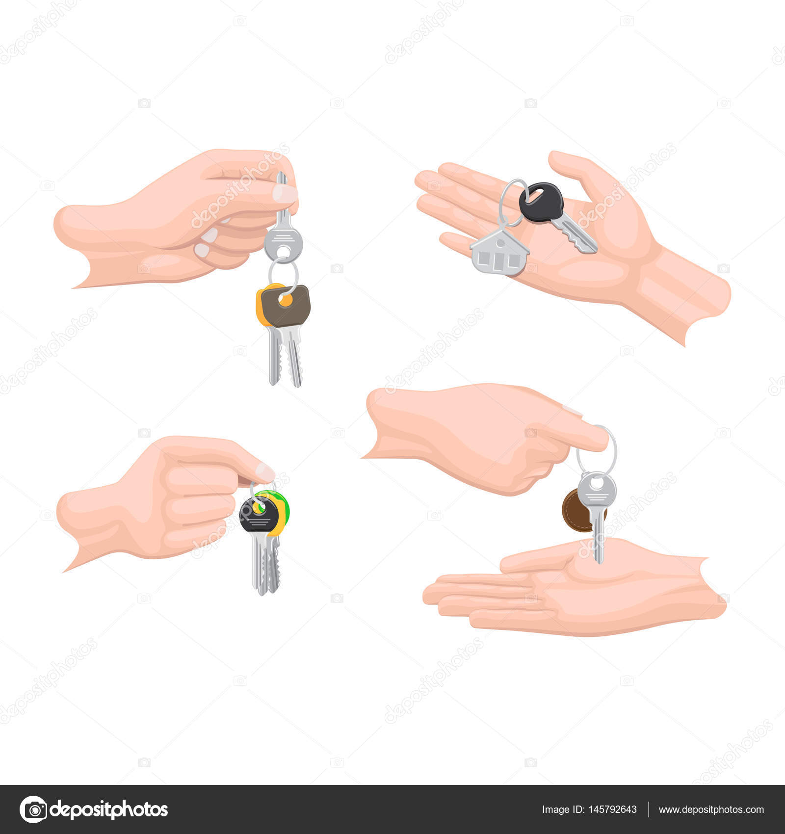 Hands Passing Keys to Another Human Arms Set. Stock Illustration by ...