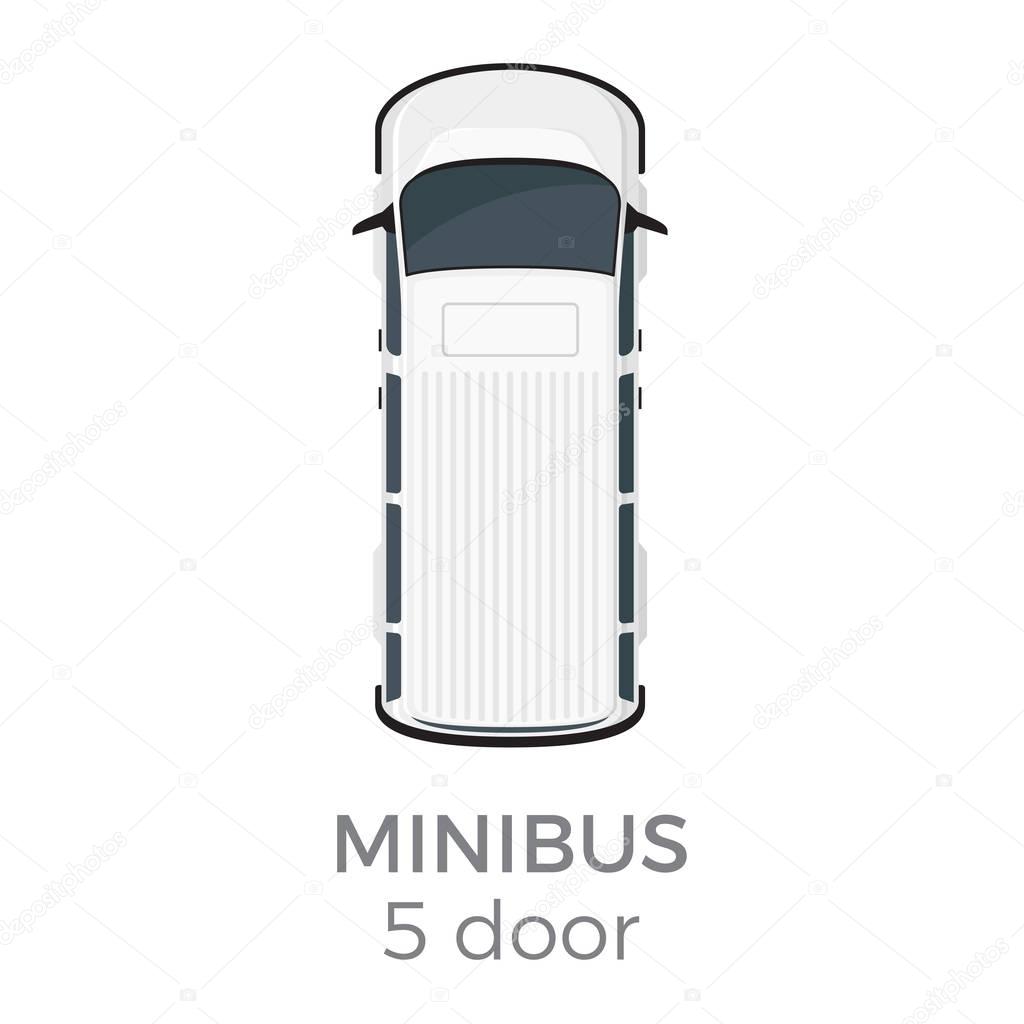 Five Doors Minibus Top View Flat Vector Icon — Stock Vector © robuart ...