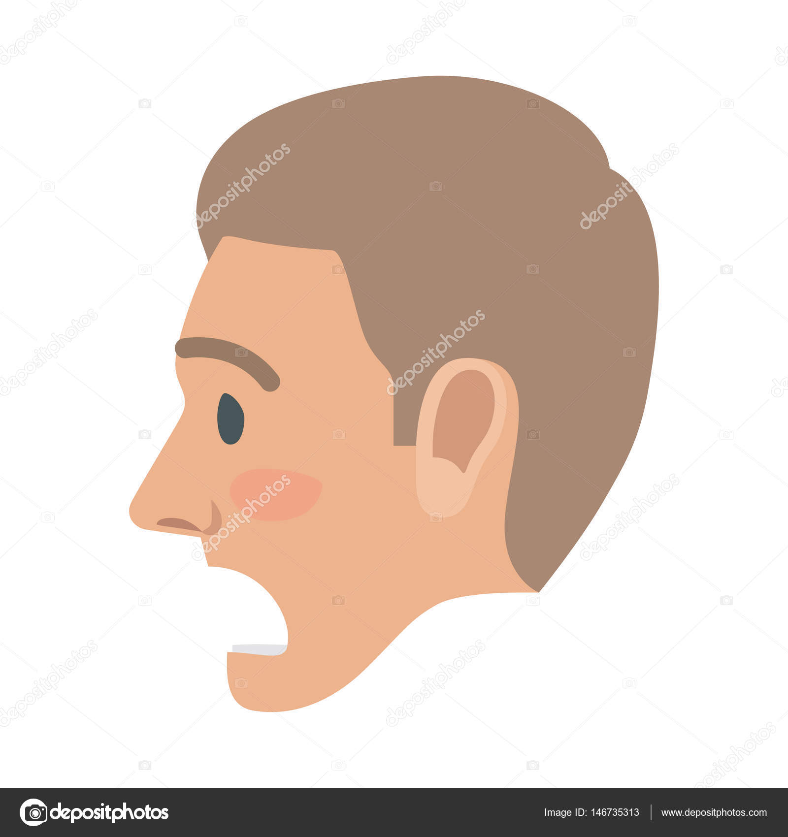 Cartoon Open Mouth Profile