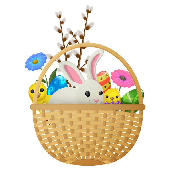 Cartoon funny animals with nature Easter background — Stock Vector ...
