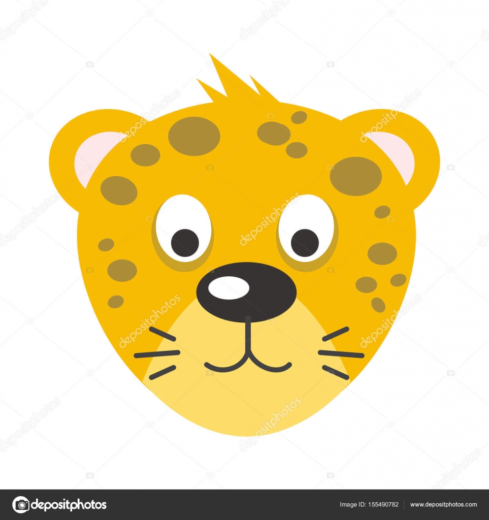 Leopard Face Vector Illustration in Flat Design Stock Vector Image by ...