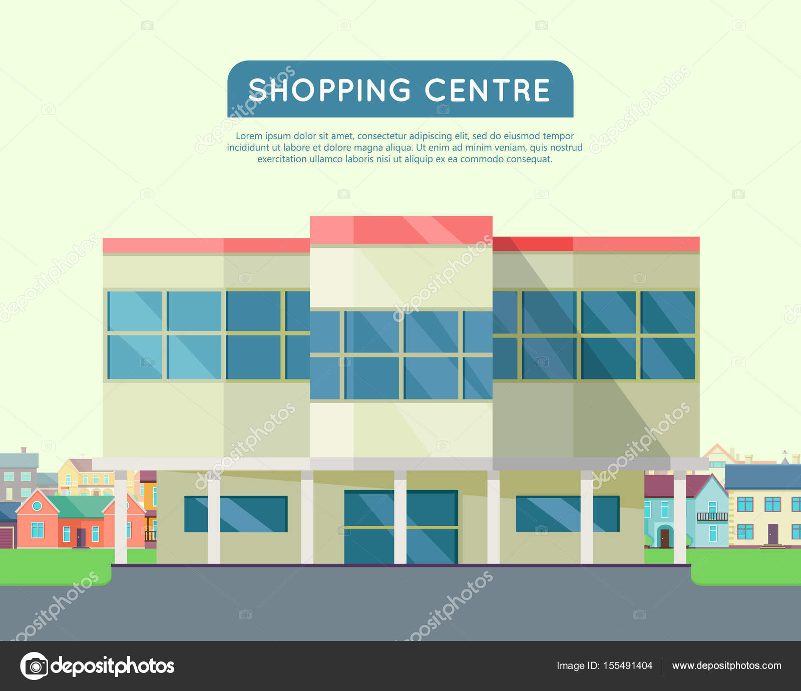 Shopping Centre Web Template in Flat Design. Stock Vector Image by ...