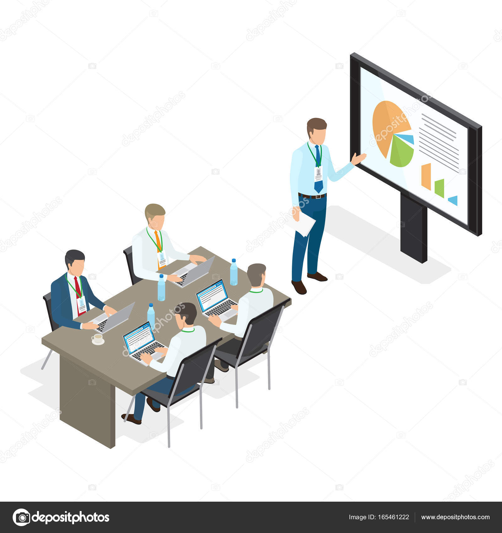 Assembly and Speech of Top Managers Flat Theme Stock Vector Image by ...