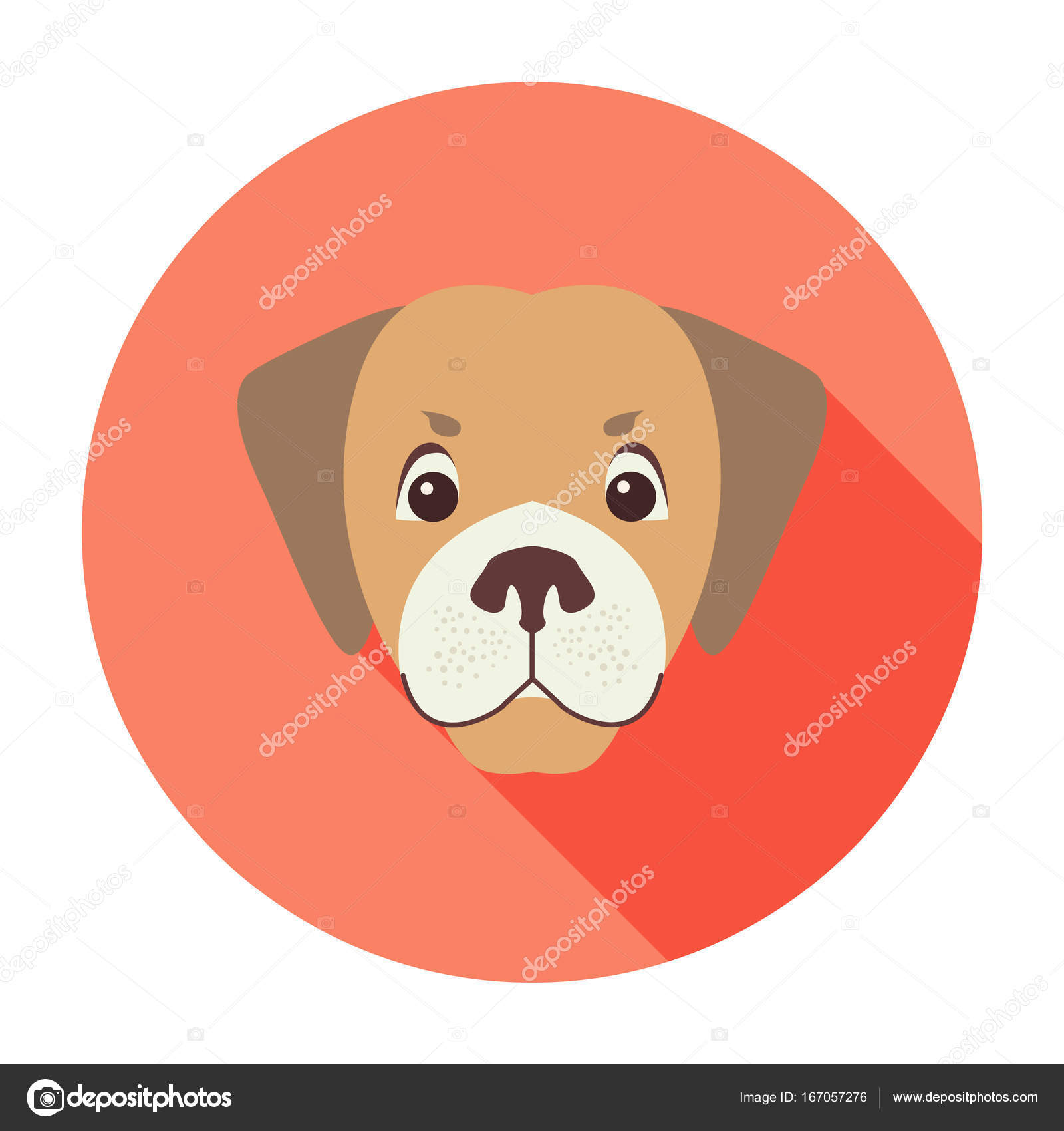 Cute Dog Muzzle Cartoon Flat Vector Icon Stock Vector Image by ©robuart ...