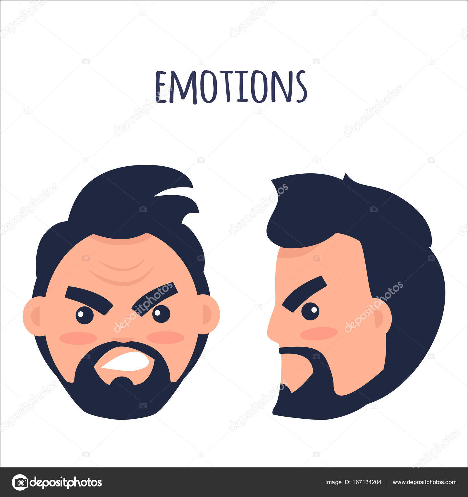 Angry Man Face Side View