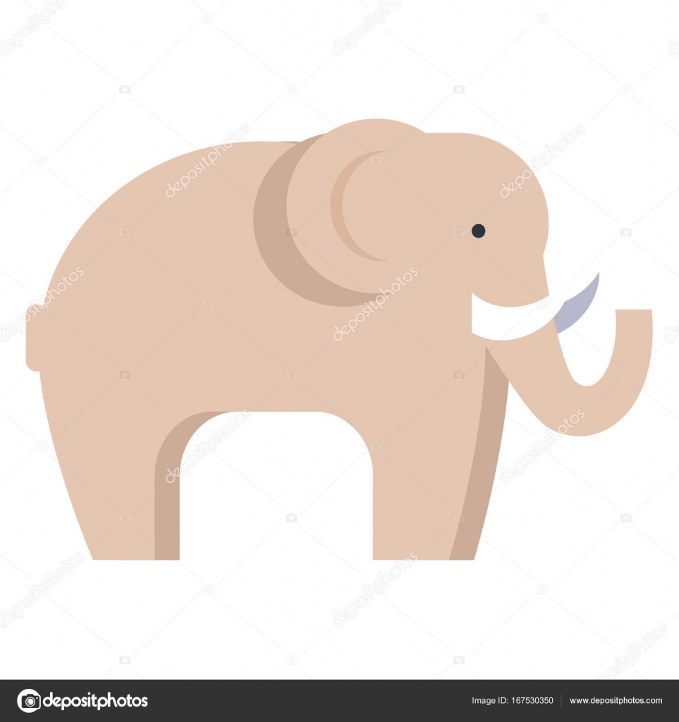 Elephant in Beige Color Isolated on White Stock Vector by ©robuart ...