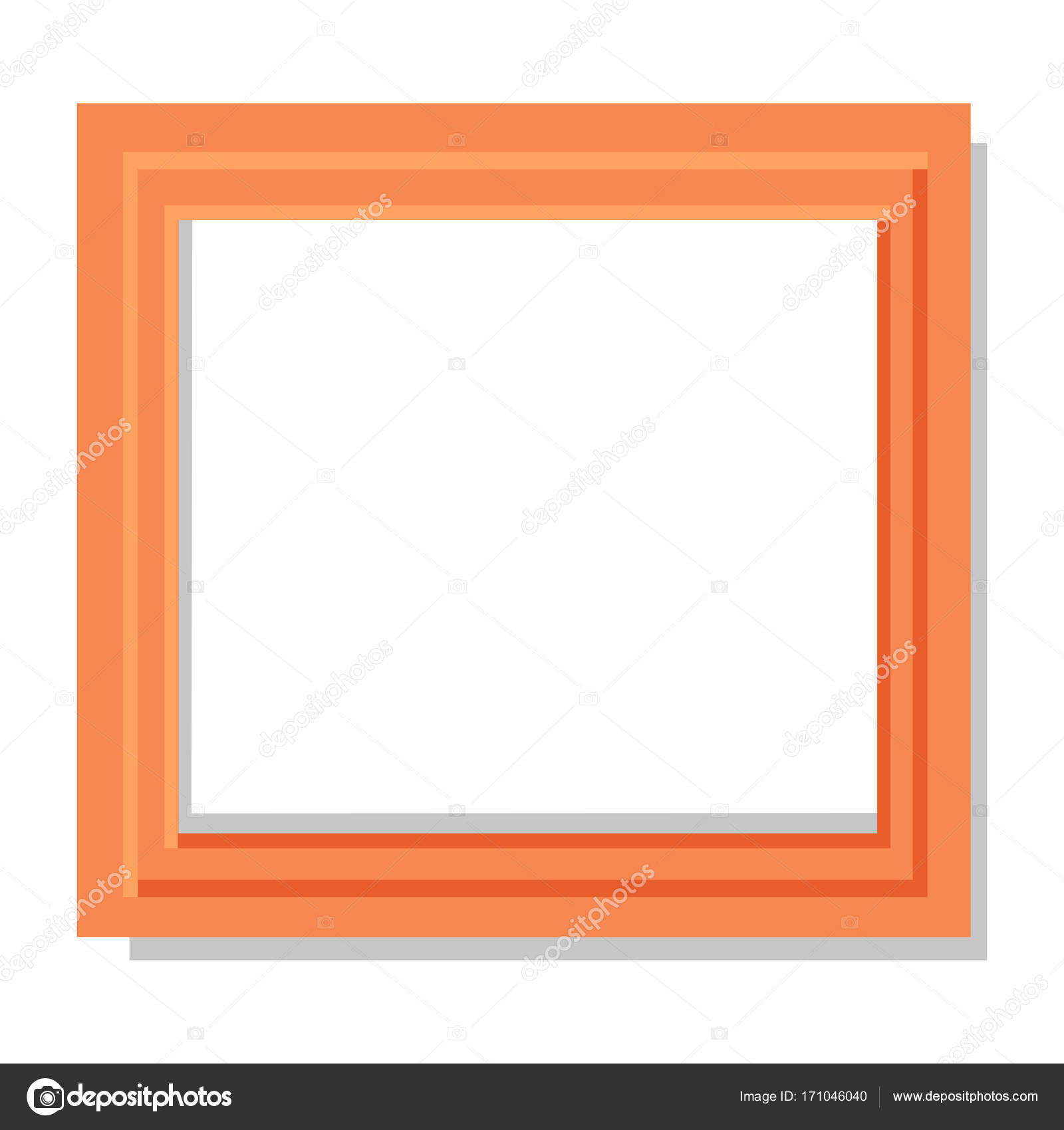 Realistic Dual Orange Frame Flat and Shadow Theme Stock Vector Image by ...
