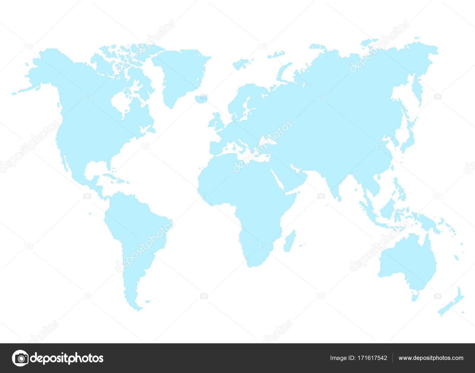 Blue Map of World Vector Illustration Isolated Stock Vector Image by ...