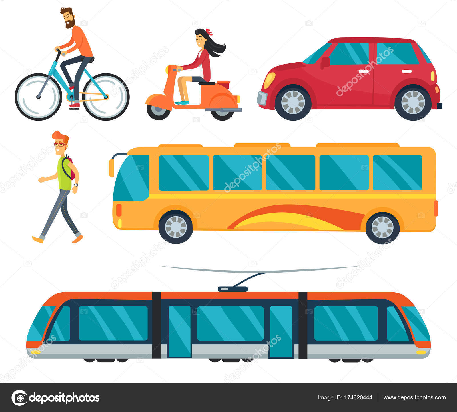 Olika typer av Transport vektorillustration — Stock Vektor © robuart ...