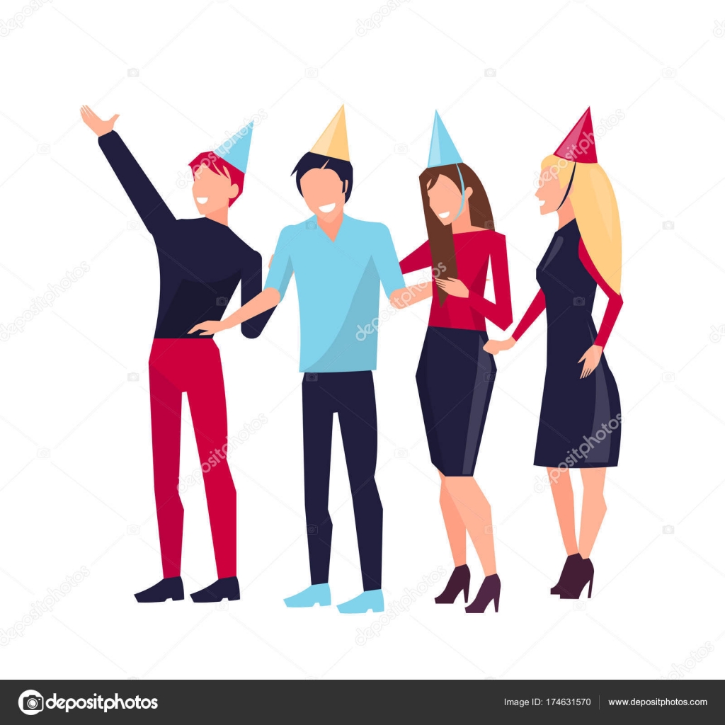 Partying People on Vector Illustration White Stock Vector Image by ...