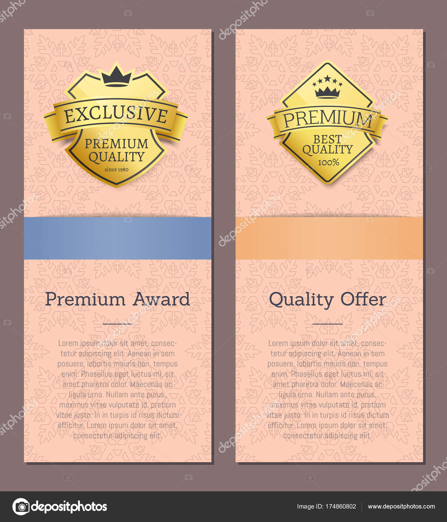Set of Golden Labels with Text Vector Illustration Stock Vector Image ...
