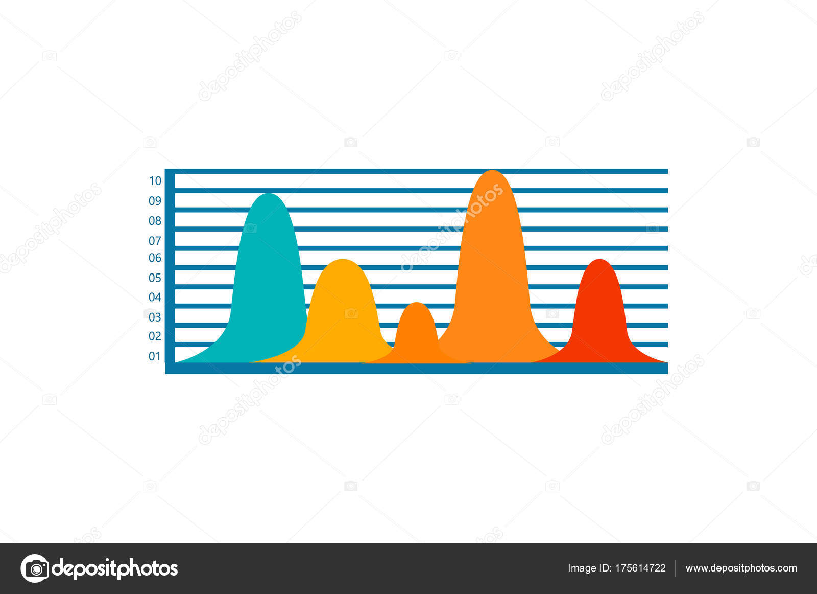 Colorful Bar Graph Icon Vector Illustration Stock Vector by ©robuart 175614722