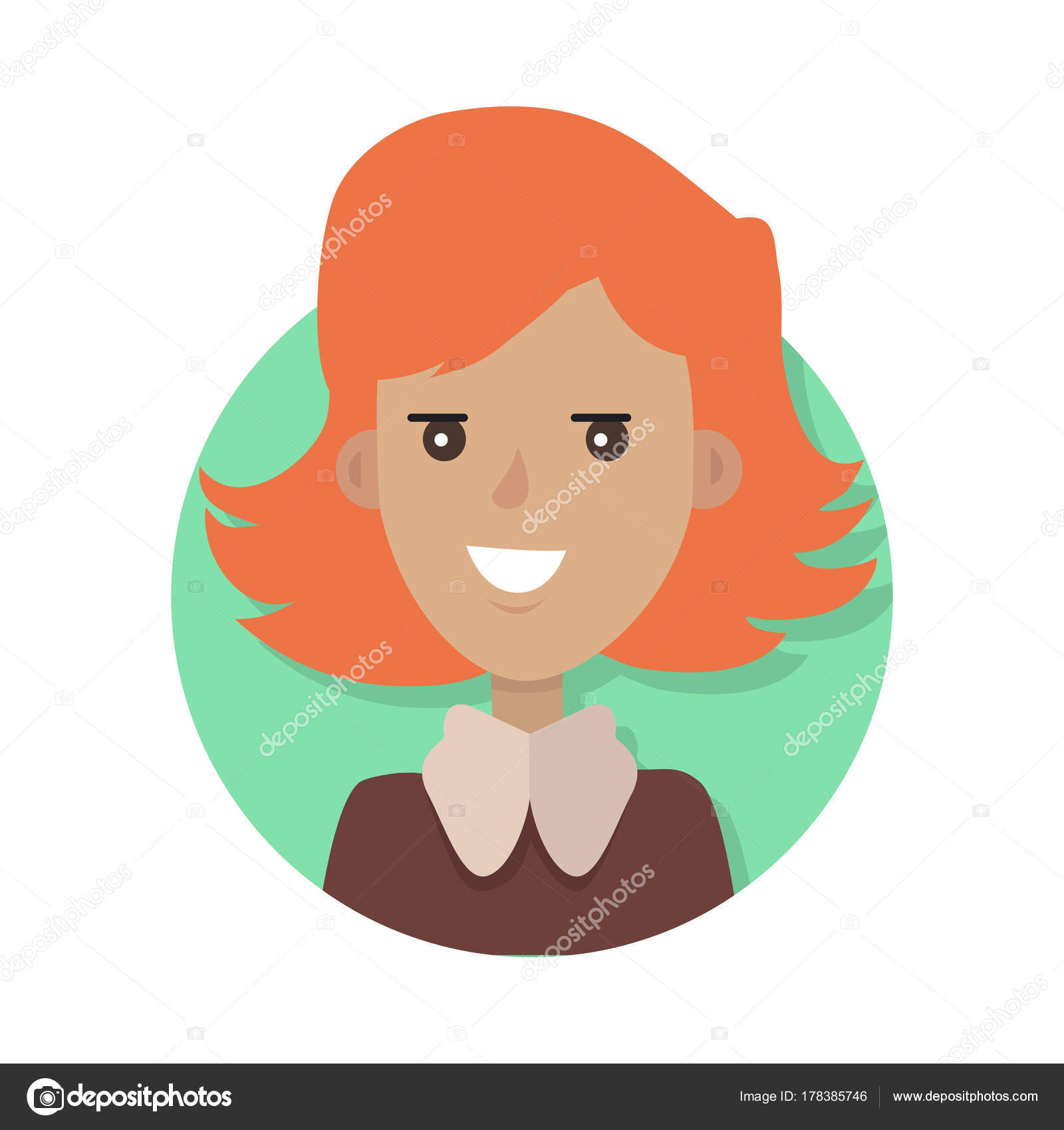 Woman Face Emotive Vector Icon in Flat Style Stock Vector Image by ...