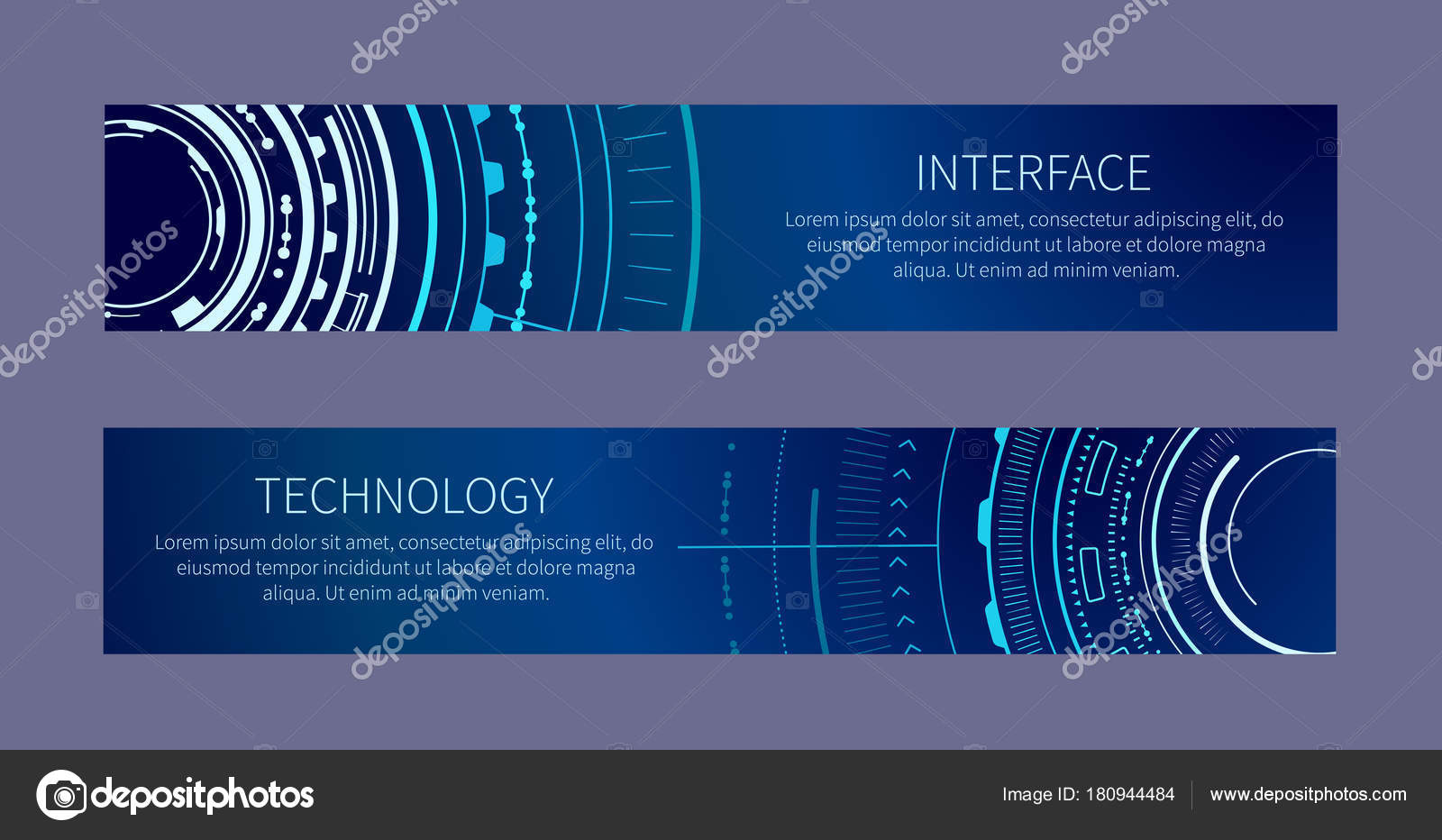 Technology Banner with Two Interface Patterns Stock Vector Image by ...