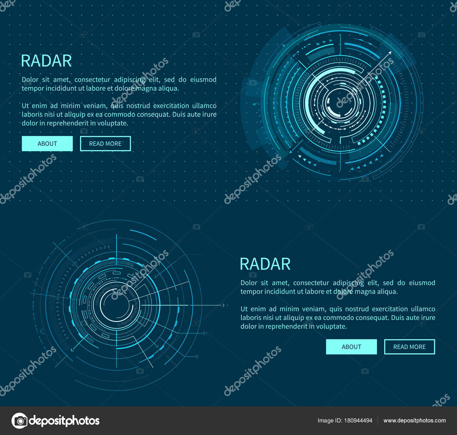 Radar Layout with Many Figures Vector Illustration Stock Vector by ...