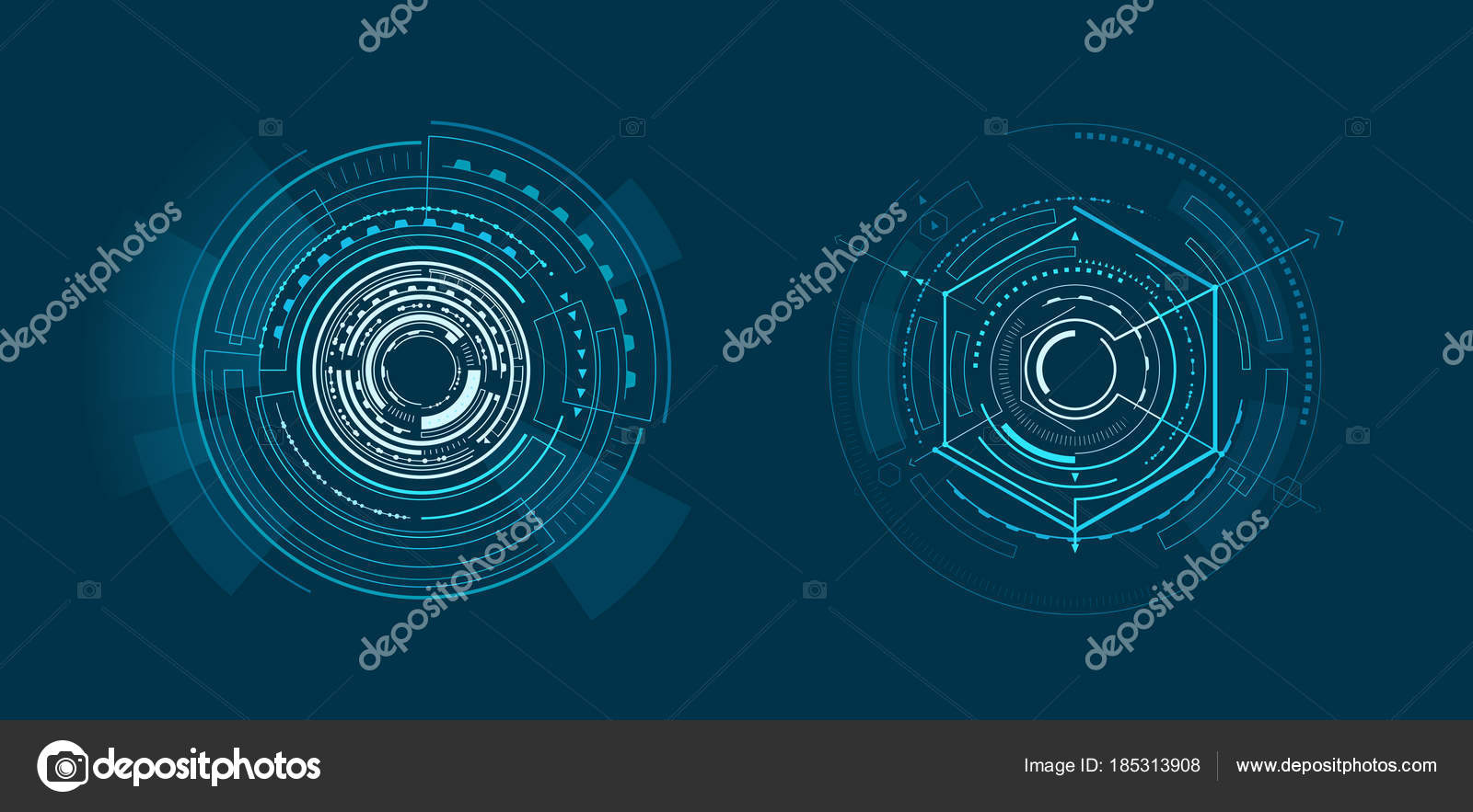 Two Templates of Bright Interface Geometric Banner Stock Vector Image ...