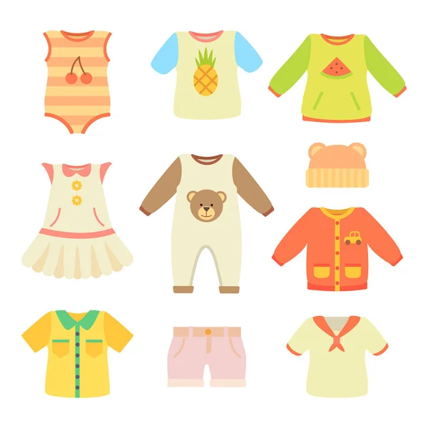Baby Clothes Collection Poster Vector Illustration Stock Vector Image ...
