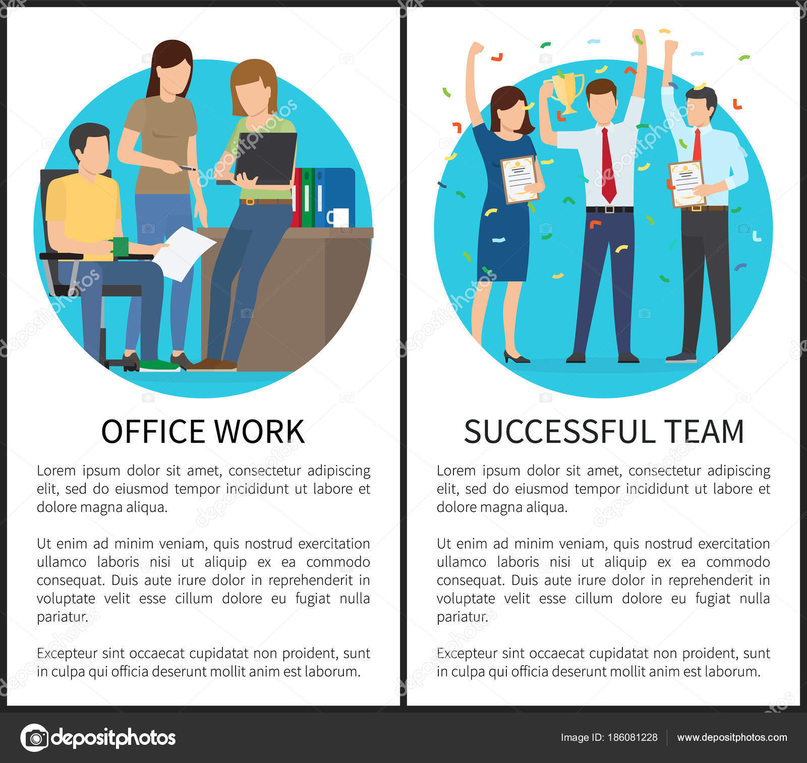 Office Work Successful Team Vector Illustration Stock Vector by ...